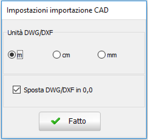 Importa disegno CAD