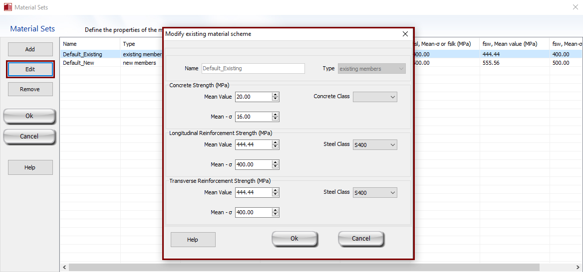 Define Material Sets
