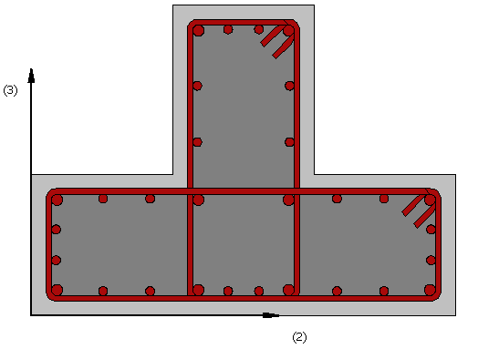 Reinforced concrete T-shaped column section - rctcs