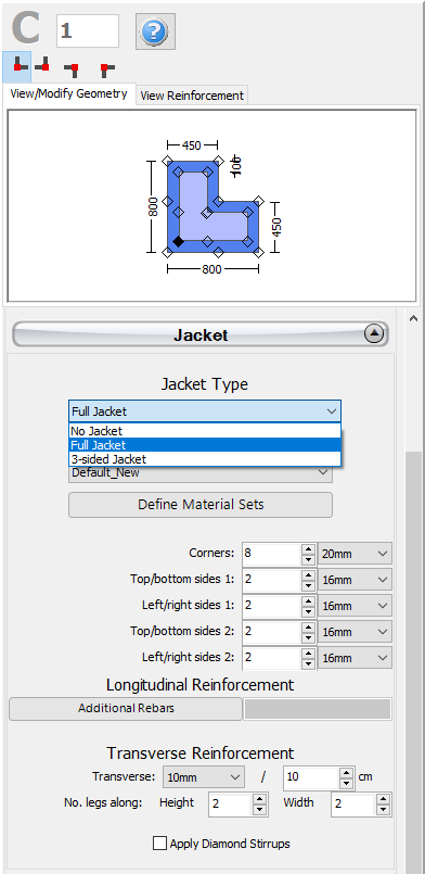 L-Shaped Column (Plain and Jacketed)